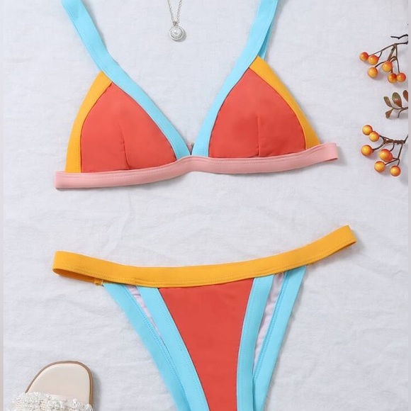 SHEIN | Swim | Shein Colorblock Bikini Set | Poshmark